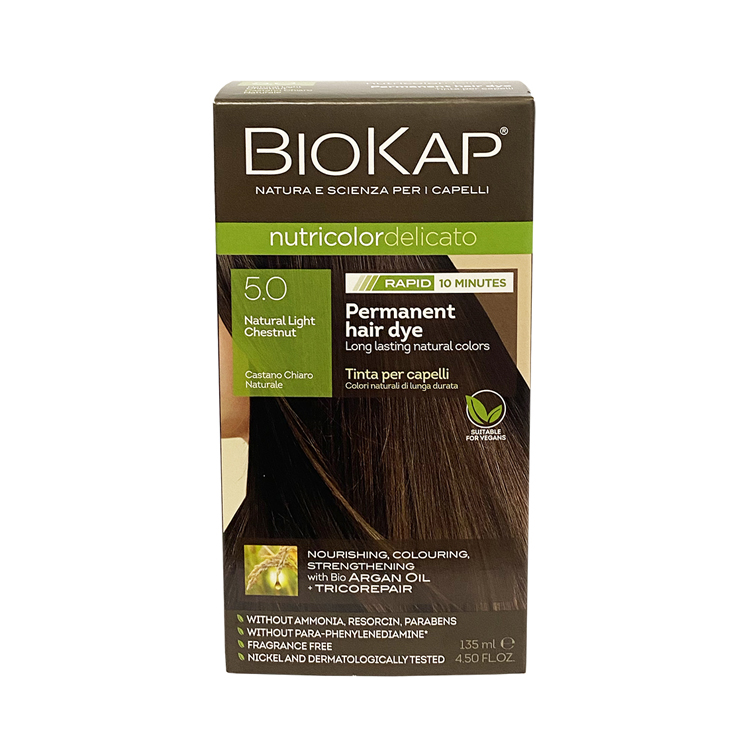 BioKap Nutricolor Delicato RAPID Natural Light Chestnut 5.0 Permanent ...